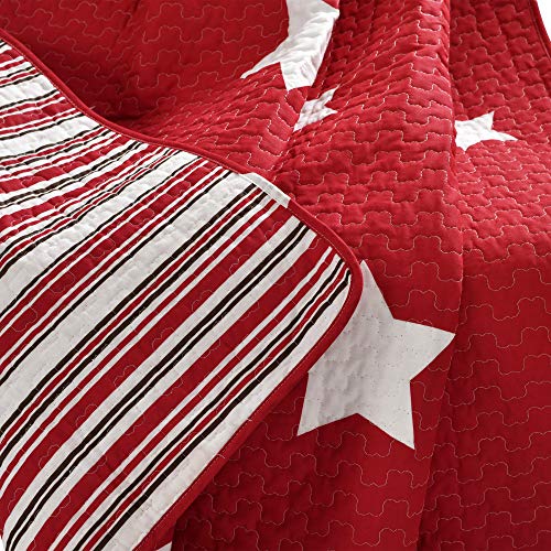 Lush Decor, Red Star Throw Blanket, 50" x 60"