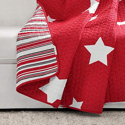 Lush Decor, Red Star Throw Blanket, 50" x 60"