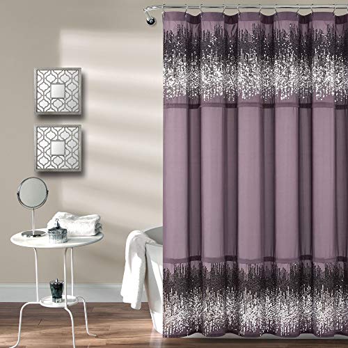 Lush Decor Shimmer Sequins Shower Curtain 72" x 70"