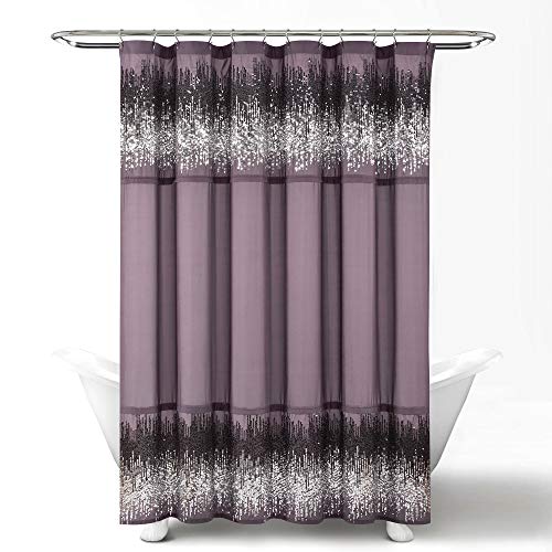 Lush Decor Shimmer Sequins Shower Curtain 72" x 70"