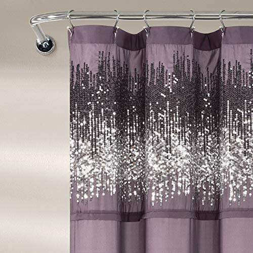 Lush Decor Shimmer Sequins Shower Curtain 72" x 70"