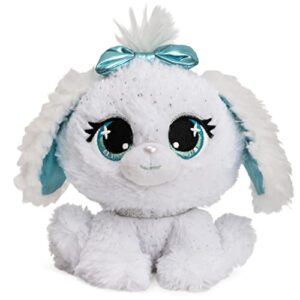 gund p.lushes designer fashion pets bianca blings premium puppy dog stuffed animal, white and blue, 6”