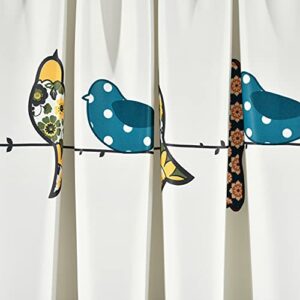 Lush Decor Rowley Birds Curtains Room Darkening Window Panel Set for Living, Dining, Bedroom (Pair), 52" W x 63" L, Multi