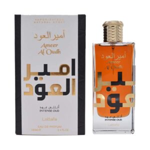 lattafa ameer al oud intense oud for unisex eau de parfum spray, 3.4 ounce