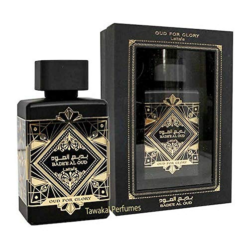 Bade'e Al Oud for Glory EDP - Eau de Parfum 100ML (3.4oz) | Oriental Alchemy | Niche Scent that Opens with Spicy Notes Over Base Notes of Agarwood and Patchouli | by Lattafa Perfumes (Bade'e Al Oud for Glory)