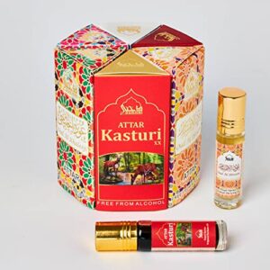 dukhni premiere attar oil set | العطار العربي |  x6 bottles x 6 ml  authentic arabic fragrance oils | 100% halal blends, ramadan eid gifting | oud ibtisam, oud khaleeji, oud habayeb, kasturi xx, ambar, blue girl – 6ml each