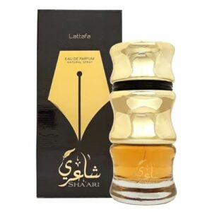 shaari edp – eau de parfum 100ml (3.4 oz) | strong long-lasting spray i sandalwood, roses notes i signature bottle i by lattafa