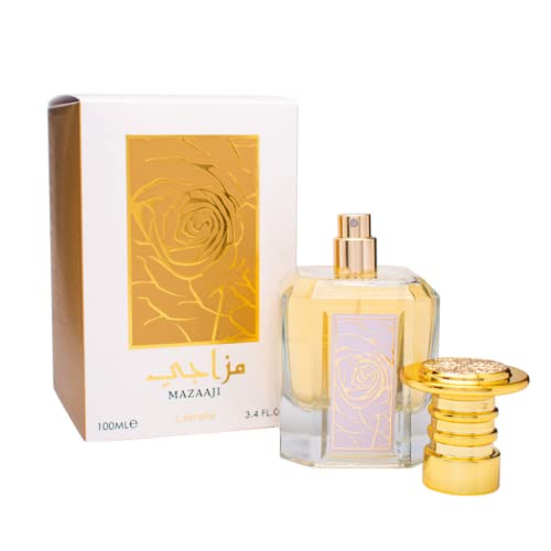 Lattafa Perfumes Mazaaji for Women EDP - 100ML (3.4 oz) I Bright, shimmering white floral fragrance I Soft, feminine fragrance with white musk and floral notes I Suitable for Everyday Wear I