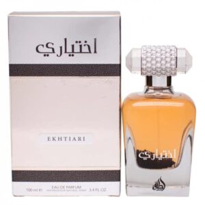 ekhtiari for women edp – 100ml (3.4 oz) i versatile floral-powdery composition i with notes: bergamot, peach, & gardenia i classic and mysterious womens scent i by lattafa perfumes