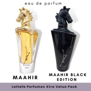 Lattafa Perfumes Xtra Value Pack - Maahir & Maahir Black Edition EDP - Eau de Parfum 100ML (3.4 oz) I Bold & Rich Oud Fragrance I Sandalwood, Musk & Vanilla I Signature Arabian Perfumery I