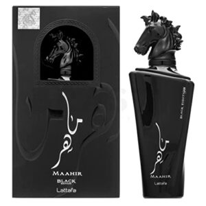 Lattafa Perfumes Maahir, Maahir Black Edition & Bade'e Al Oud for Glory EDP-100ml(3.4 oz) with Magnetic Gift Box Perfect for Gifting