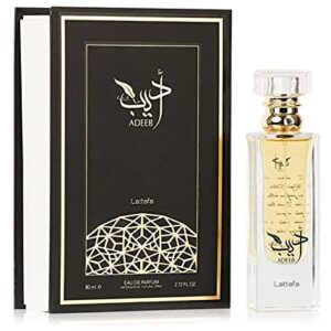 Lattafa Perfumes Adeeb Unisex EDP - Eau de Parfum 80ML (2.7 oz) | Oriental Alchemy | Ethereal and woody scent that opens with energizing fragrance with oud and musk notes