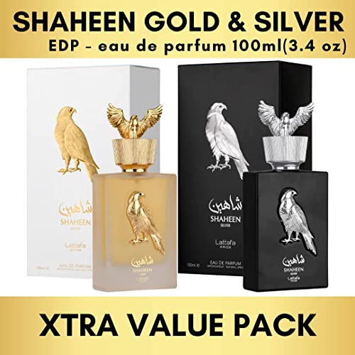 Lattafa Perfumes Shaheen Value Pack - Shaheen Gold & Silver By Lattafa Pride EDP - 100ml(3.4 oz)