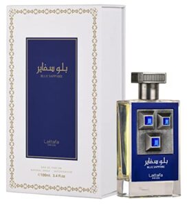 lattafa blue sapphire eau de parfum spray for unisex, 3.4 ounce