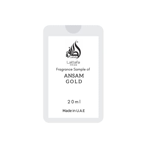 Ansaam Gold Tester EDP-Eau De Parfum 20ml(0.67 oz) Unisex | Pear, Mandarin, Rose, Jasmine, Candy, Raspberry, Vanilla, Musk, Davana, Cardamom, Bergamot, Amber, Lavender | by Lattafa Perfumes