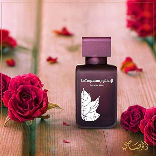 La Yuqawam Jasmine Wisp Women EDP - 75 ml(2.5 oz) | Signature Arabian Perfumery | Tangerine, Iris, Leather, Galbanum Essence, Tangerine, Violet Leaves, Clary Sage & Mate | Sophisticated, Exhilarating and Oriental | by Rasasi