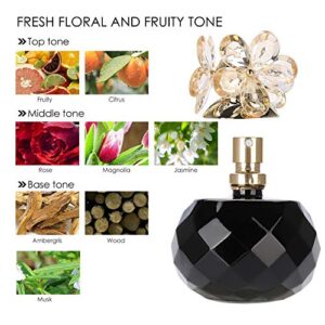 Rosvola Perfume for Women Ladies Perfume, 60Ml Long Lasting Perfume Flower Perfumes PocketPerfume, Eau de Parfum Spray (Black)