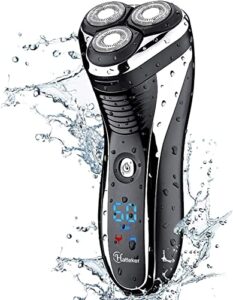 hatteker electric shaver rotary razor men cordless beard trimmer pop-trimmer waterproof