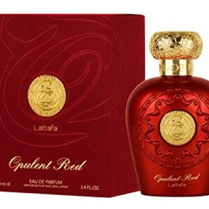 Lattafa Perfumes Opulent Red for Unisex Eau de Parfum Spray, 3.4 Ounce (137662)