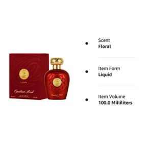 Lattafa Perfumes Opulent Red for Unisex Eau de Parfum Spray, 3.4 Ounce (137662)