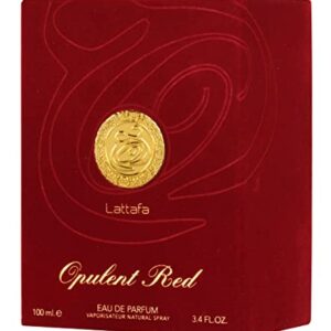 Lattafa Perfumes Opulent Red for Unisex Eau de Parfum Spray, 3.4 Ounce (137662)