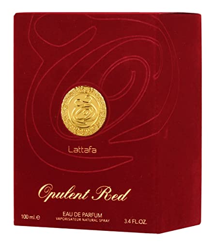 Lattafa Perfumes Opulent Red for Unisex Eau de Parfum Spray, 3.4 Ounce (137662)