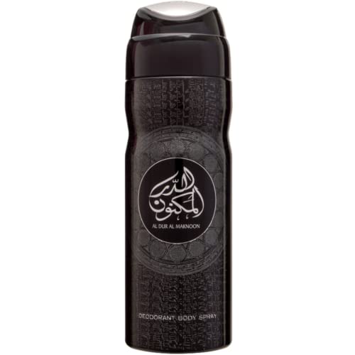 Al Dur Al Maknoon for Men Deodorant - 200ML (6.7 oz) I I Fresh Light Leather With Fruity Accents I Leathery, Musky, Slightly Smoky with a pleasant aura I Suitable for any Occasion I by Lattafa Perfumes