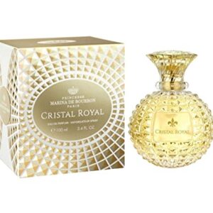 Marina de Bourbon Cristal Royal by Princesse Eau de Parfum Fragrance for Women - Opens with Pear, Blackcurrant and Bergamot - Blended with Jasmine - For Glamourous and Royal Ladies - 3.4 oz