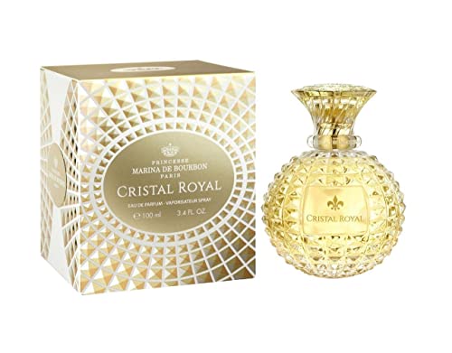 Marina de Bourbon Cristal Royal by Princesse Eau de Parfum Fragrance for Women - Opens with Pear, Blackcurrant and Bergamot - Blended with Jasmine - For Glamourous and Royal Ladies - 3.4 oz