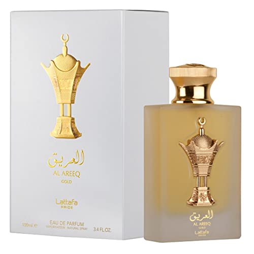 Al Areeq Gold By Lattafa Pride Edp - Eau De Parfum 100ml(3.4 Oz) | Saffron, Black Tea, Incense, Suede, Leather, Amberwood, Vanilla, Musk | By Lattafa Perfumes