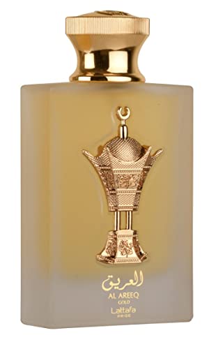 Al Areeq Gold By Lattafa Pride Edp - Eau De Parfum 100ml(3.4 Oz) | Saffron, Black Tea, Incense, Suede, Leather, Amberwood, Vanilla, Musk | By Lattafa Perfumes