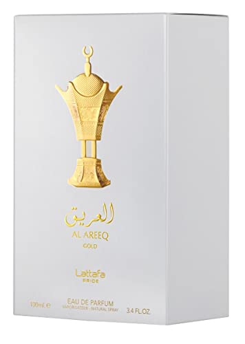 Al Areeq Gold By Lattafa Pride Edp - Eau De Parfum 100ml(3.4 Oz) | Saffron, Black Tea, Incense, Suede, Leather, Amberwood, Vanilla, Musk | By Lattafa Perfumes