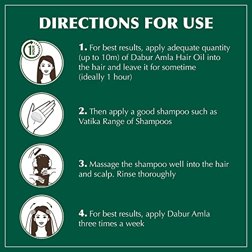 Dabur Amla Hair Oil - Amla Oil, Amla Hair Oil, Amla Oil for Healthy Hair and Moisturized Scalp, Indian Hair Oil for Men and Women, Bio Oil for Hair, Natural Care for Beautiful Hair (300ml)