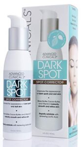 advanced clinicals dark spot corrector facial cream w/shea butter & hyaluronic acid skin care face lotion. anti aging moisturizer targets dark spots, wrinkles, age spots & uneven skin tone, 4 fl oz