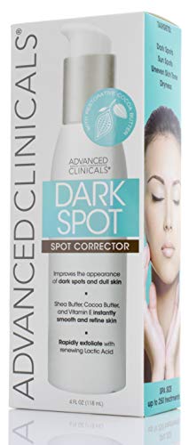 Advanced Clinicals Dark Spot Corrector Facial Cream W/Shea Butter & Hyaluronic Acid Skin Care Face Lotion. Anti Aging Moisturizer Targets Dark Spots, Wrinkles, Age Spots & Uneven Skin Tone, 4 Fl Oz