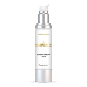 dark spot corrector- skin brightening cream naturally fades spots and marks for face & body. repairs uneven skin tone & complexion. removes age spots, freckles, & acne scars.