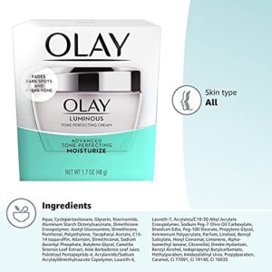 Dark Spot Corrector by Olay, Luminous Tone Perfecting Cream and Sun Spot Remover, Advanced Tone Perfecting Face Moisturizer, 48 g (Packaging may vary)