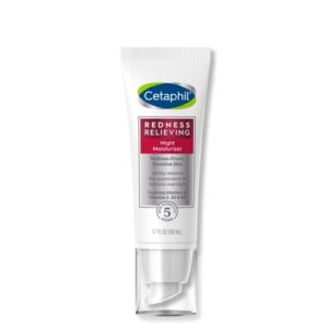 cetaphil night cream, redness relieving night moisturizer for face, 1.7 fl oz, for dry, redness-prone skin, hypoallergenic, fragrance free