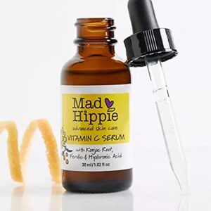 Mad Hippie Vitamin C Serum with Vitamin E, Skin Care Packed with Natural Vegan Active Ingredients, Apply Before Sunscreen or Makeup, For Healthy Glowing Skin, 1.02 Fl. Oz.