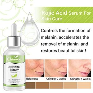 Dark Spot Corrector Remover for Face and Body, Skin Brightening Serum with Kojic Acid, Fade Dark Spots Hyperpigmentation and Melasma - 1 OZ