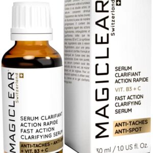 Luxury Dark spot remover for Face and Body Serum - Age spot corrector Acne scar - Anti aging - Bleaching Vitamin C organic Swiss brand Magiclear 30 ml