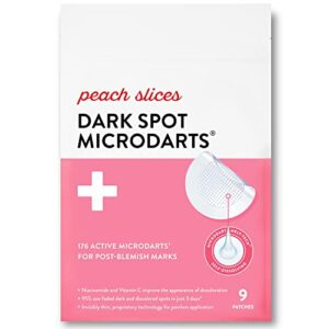 peach slices dark spot microdarts | for dark spots, post-blemish redness, & hyperpigmentation | self-dissolving | niacinamide, vitamin c, hyaluronic acid, and cica | vegan | cruelty free | 9 patches