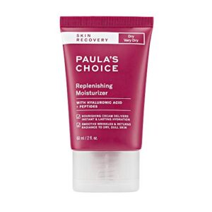 paula’s choice skin recovery replenishing facial moisturizer cream with hyaluronic acid, soothes redness & sensitive skin prone to rosacea & eczema, paraben-free & fragrance-free, 2 fl oz