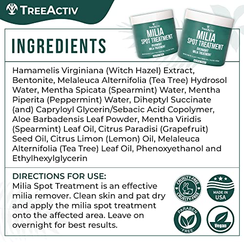 Treeactiv Overnight Milia Spot Treatment 0.5oz, Improves Milia Overnight, Effectively Treat Milia Blemishes in 2 Weeks, Natural Milia Treatment, 120+ Uses