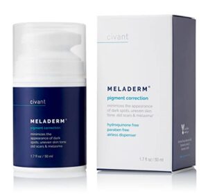 civant meladerm pigment correction cream – for dark spots, uneven skin tone, hyperpigmentation, age spots, old scars & melasma – paraben free, cruelty free & vegan, 1.7 fl oz