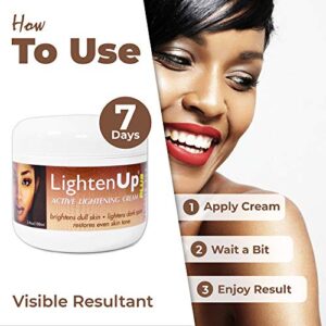 LightenUp Plus Active Skin Brightening Cream - 3.4 Fl oz / 100 ml - Hyperpigmentation Cream, Dark Spots Creams For Face and Body