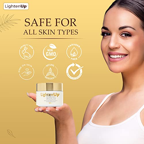 Lightenup Anti-Aging, Skin Brightening Cream - 4.4 fl oz / 100 ml - Dark Spots Corrector for Face & Body, Helps to reduce Hyperpigmentation, with Argan Oil and Shea Butter