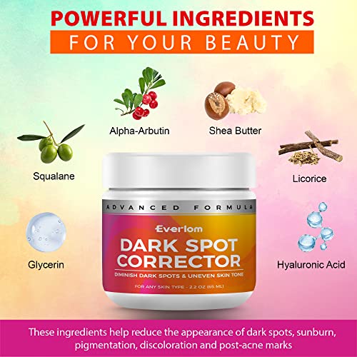 Dark Spot Corrector, Large 65 ML Dark Spot Remover for Face and body, Dark Spot Serum, Ideal for Fine Lines, Uneven Skin Tone, Nutrient Rich Formula with Squalene, Deep Hydration Cream