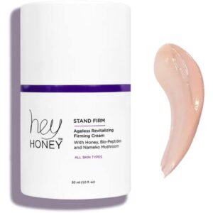 hey honey skincare stand firm argireline bio-peptides, honey extract, & nemeko mushroom cream | instant firming effect with long term age defying benefits | 1 oz