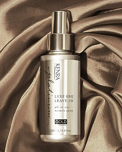 Kenra Platinum Luxe One Leave-In | All-In One Miracle Spray | Enriched with Precious Gold | Opulent Slip & Shine | Thermal/Heat Protection | Medium To Coarse Hair | 5 fl. Oz